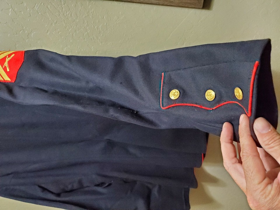 Vintage USMC Marine Corps Dress Blues Uniform Blouse Corporal chevron ...