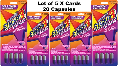 Stacker Three w/Chitosan Dietary 2 Fat Burner Weight Loss Capsule (Pick ...