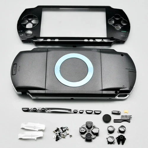 PSP 1000 Faceplate Shell Housing Full Housing Case w/ Buttons - Black ...