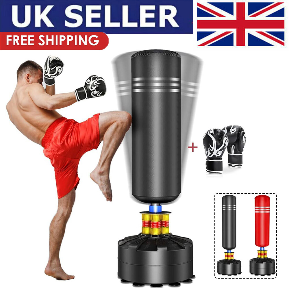 69'' ADULT FREE STANDING PUNCH BAG STAND UP KICK BOXING MMA HEAVYDUTY ...