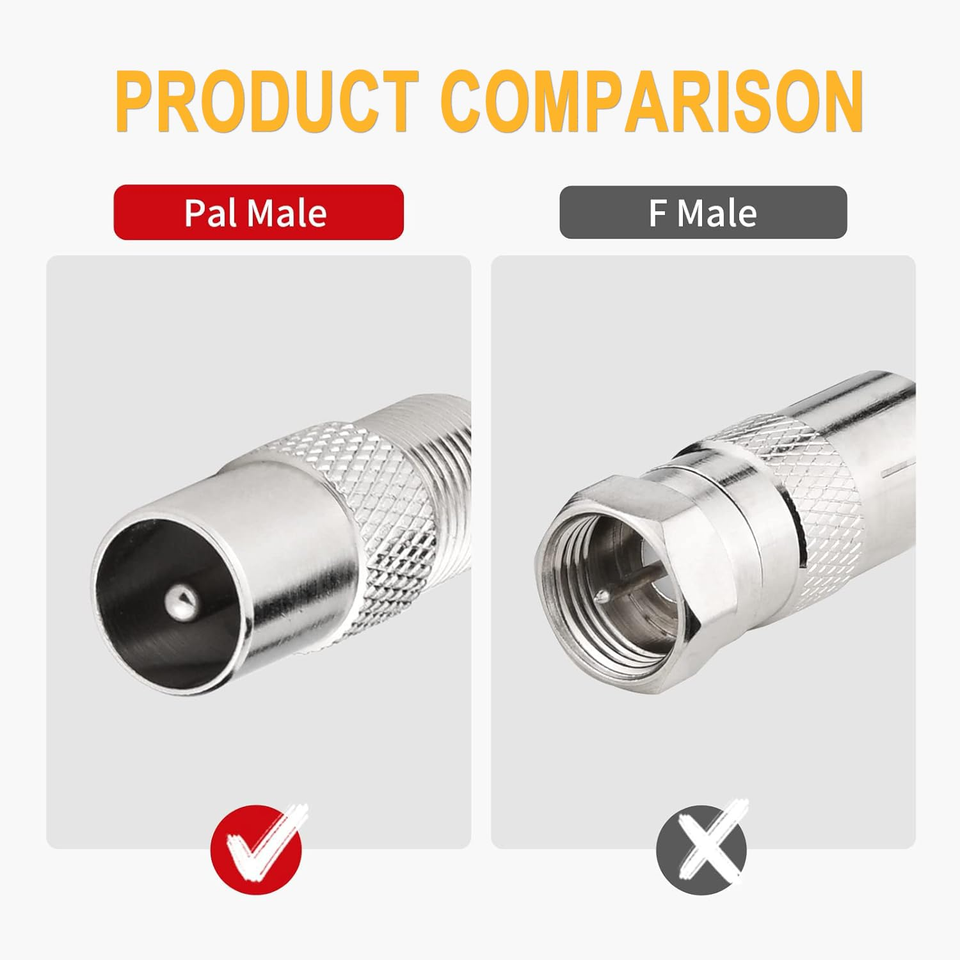 10Pcs Female to Male TV Aerial Coaxial Coupler for Antenna and ...