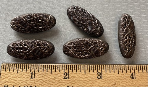 Victorian Antique Metal Buttons Cricket Cage Sparkle Large Oval 1.5 ...