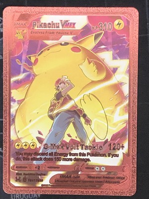 Pikachu Vmax Rare Red Foil Fan Art Mint Pokemon Card | eBay