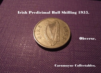 Irish Predecimal Bull Shilling 1955. AH3936. | eBay