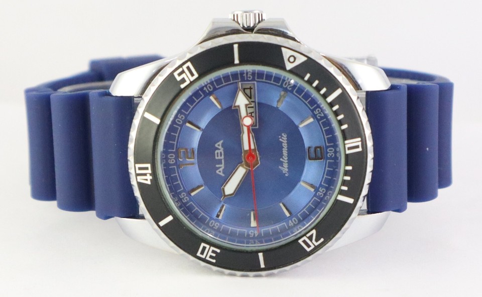 ALBA Diver Automatic Men Rotating Bezel Blue Dial Wristwatch Blue ...