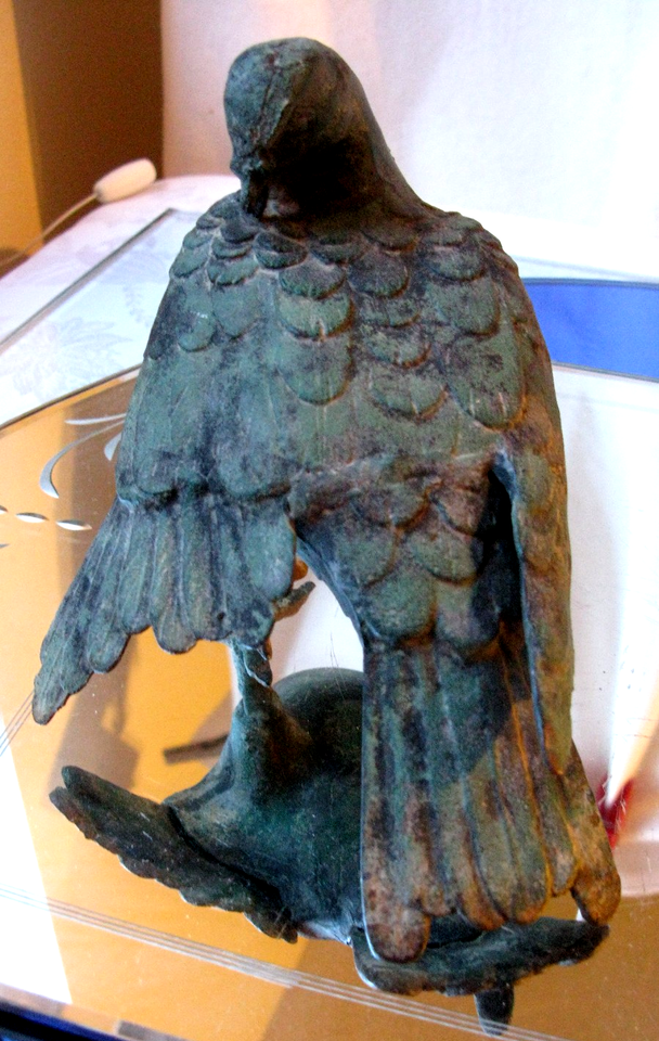 2 Antique/Vintage Cast Metal Birds. Larger is 8×6 Inches. Exact Age Is ...