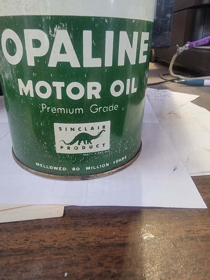 SINCLAIR MOTOR OIL CAN OPALINE AUTHENTIC- Very Good Condition! DINO- | eBay