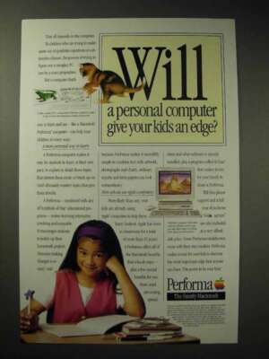 1994 Apple Performa Computer Ad - Give Kids an Edge | eBay