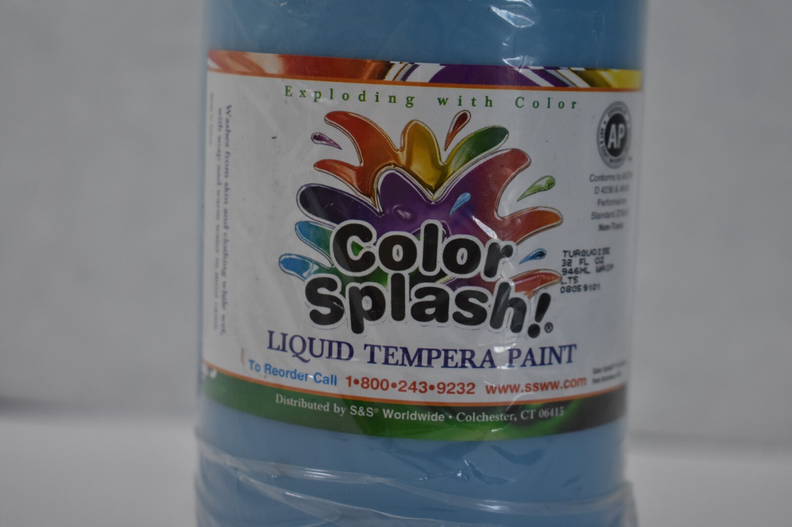 SSWW Color Splash Liquid Tempera Paint Turquoise Light Blue 32 fl oz ...