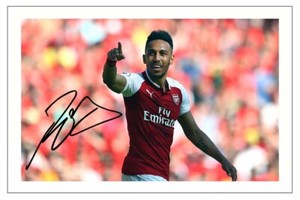 PIERRE EMERICK AUBAMEYANG Signed Autograph PHOTO Gift Signature Print ...
