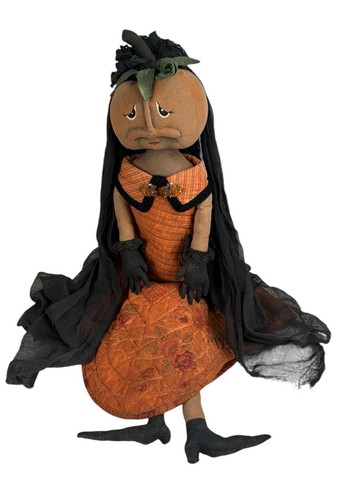 Vintage Halloween Pumpkin Head Bride Figure Decor Signed | eBay