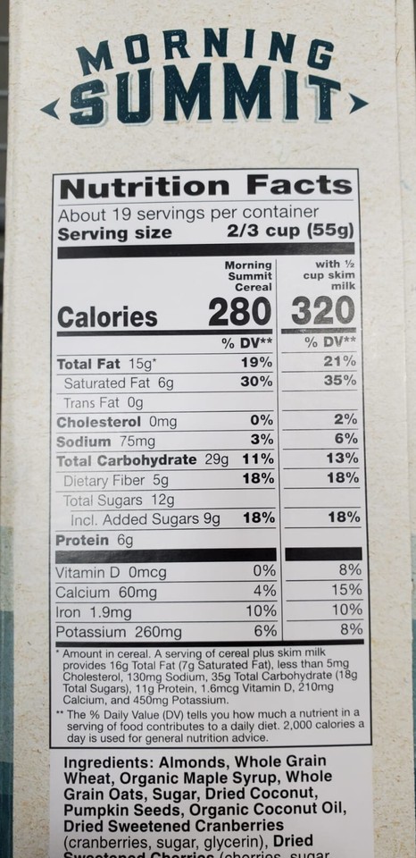 Morning Summit Lightly Sweetened Almond Maple Berry Blend Cereal 38 ...