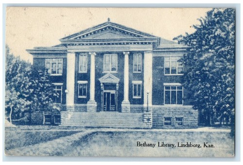1914 Bethany Library Building Lindsborg Kansas KS Posted Antique ...