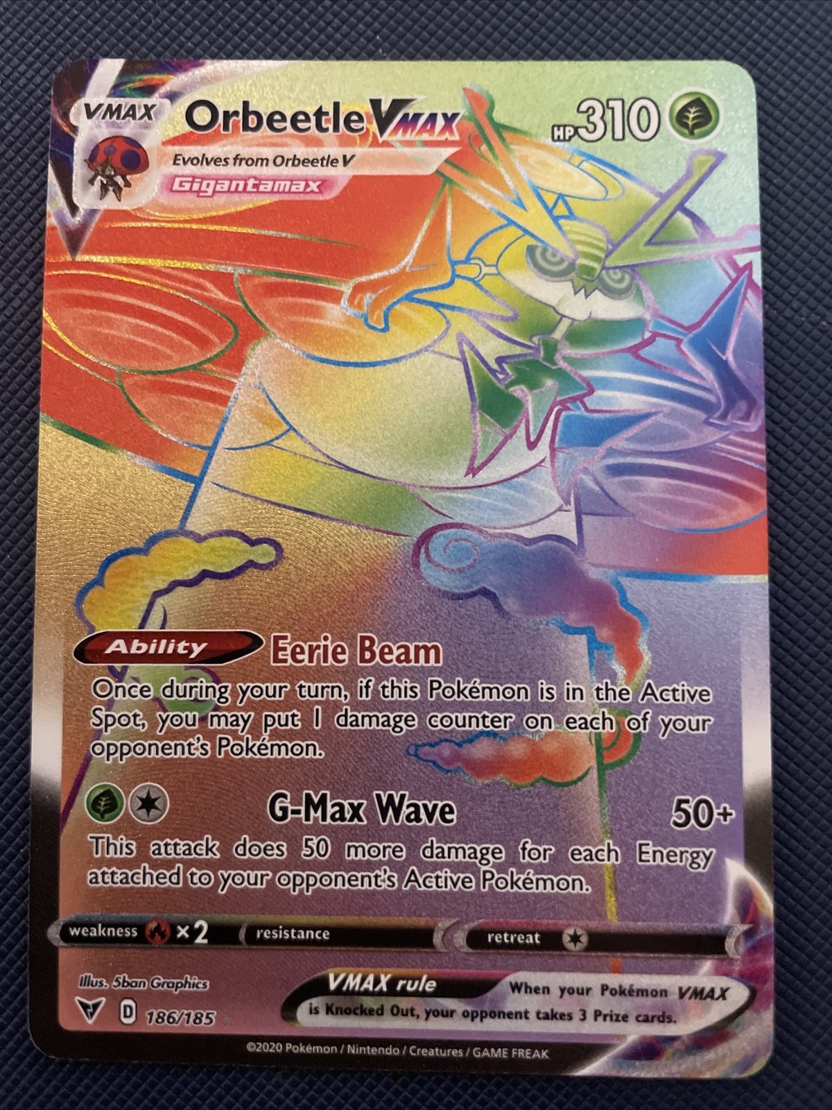 Pokémon TCG Orbeetle VMAX Vivid Voltage 186/185 Holo Secret Rare | eBay