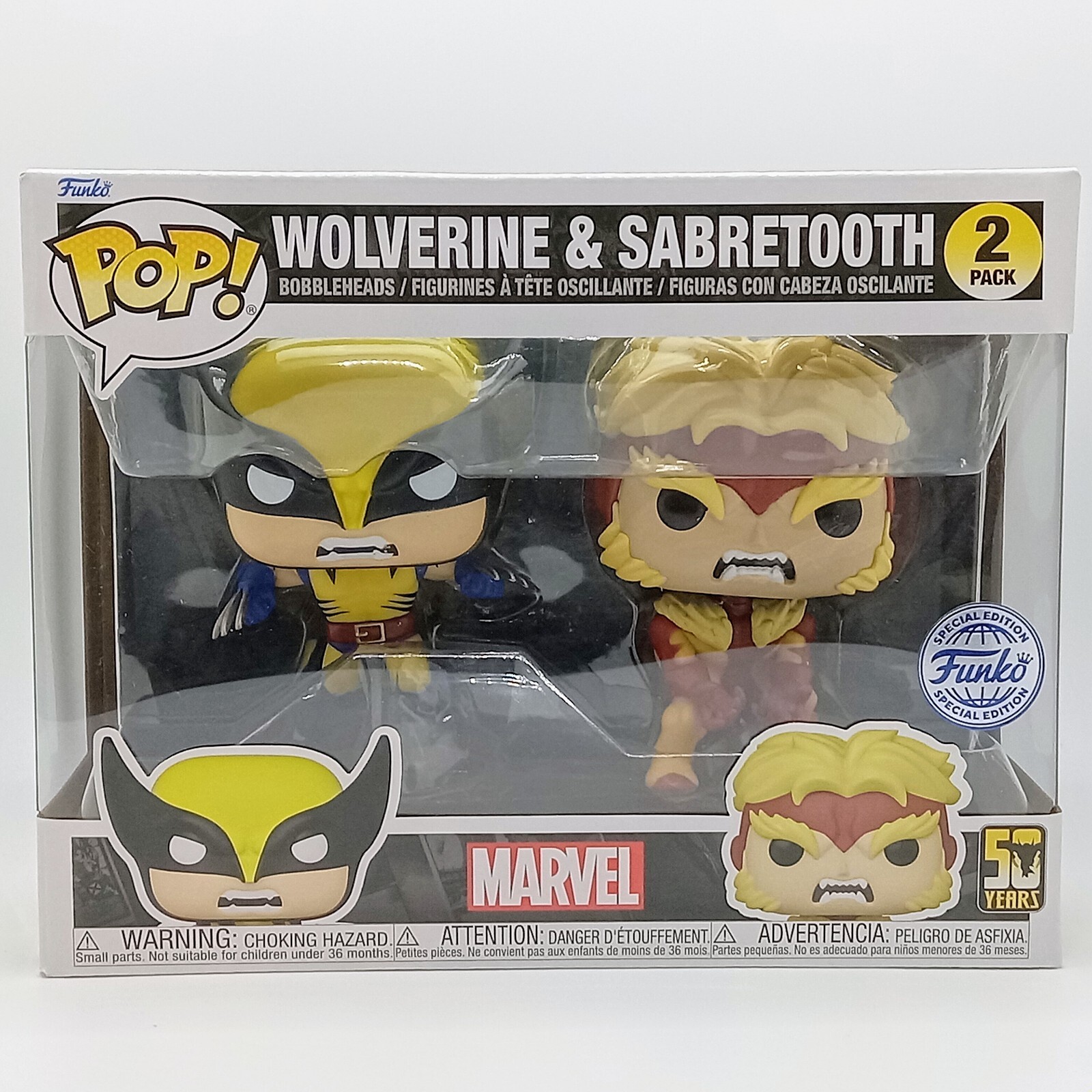 Funko Pop! Wolverine Sabretooth 2-Pack Shop Exclusive X-Men Marvel ...