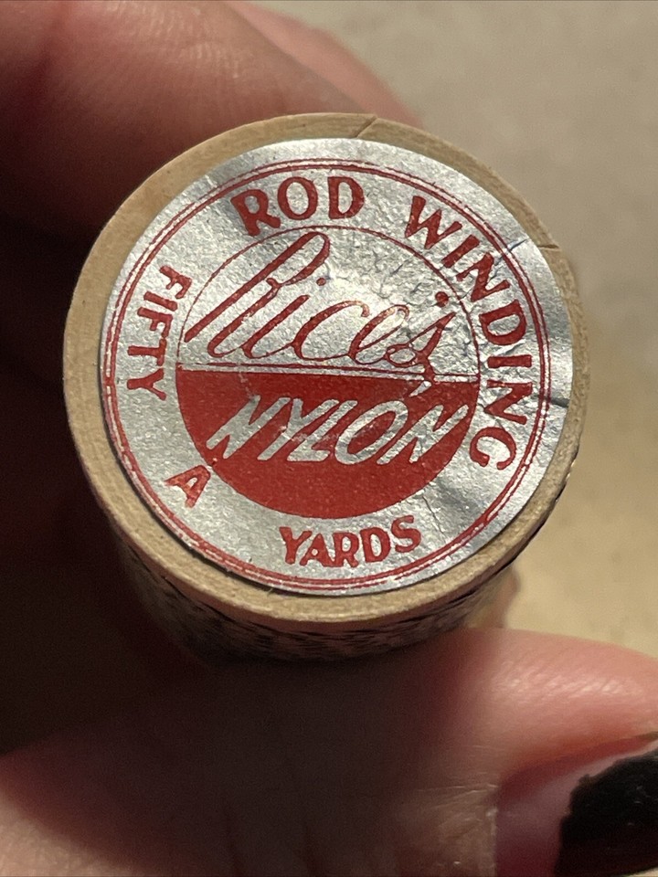 VINTAGE NOS RICE'S SIZE A ROD WINDING NYLON THREAD FLY TYING 12 SPOOLS ...