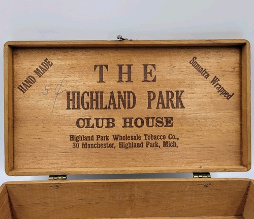 Vintage Cigar Box Highland Park Club House Tobacco Metro Detroit ...