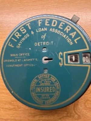 1942 Vintage First Federal of Detroit Coin "Add o Bank" No Key | eBay
