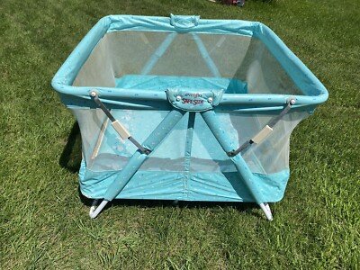 Vintage EXTRA LARGE Even Flo Baby Folding Mesh Playpen Play pen Playard ...