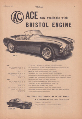 Now available with the Bristol engine: AC Ace & Aceca ad 1956 | eBay