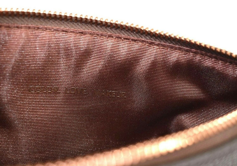 Zoeva Brown Rose Gold Zipper Faux Leather Makeup Bag | eBay