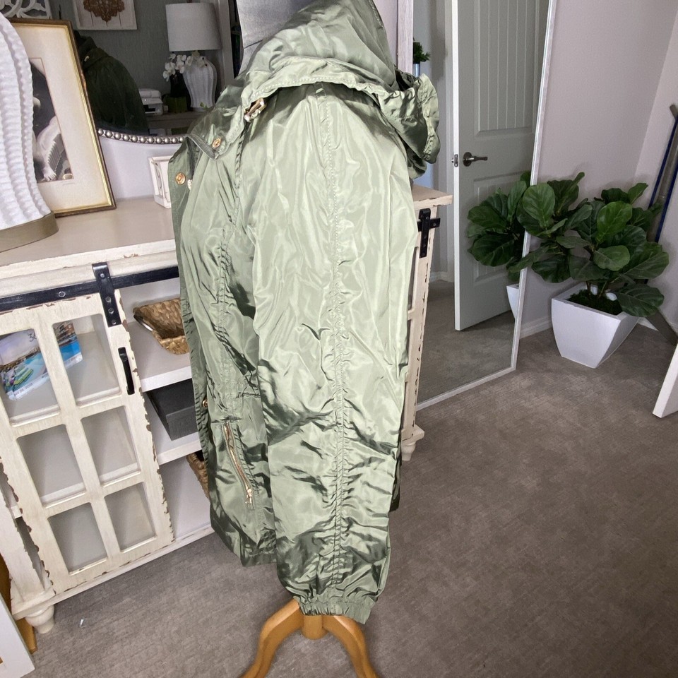 CI SONO ORIGINALS OLIVE GREEN HOODED RAIN JACKET LIGHTWEIGHT SZ MEDIUM ...