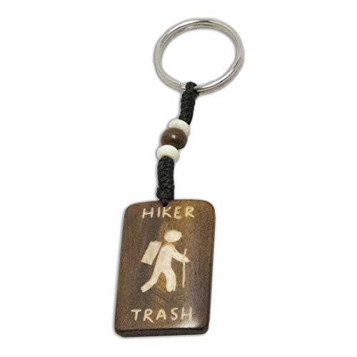 Zen Canyon Large Hand Carved Yak Bone Hiking Key Chain Ring Hiker Trash ...