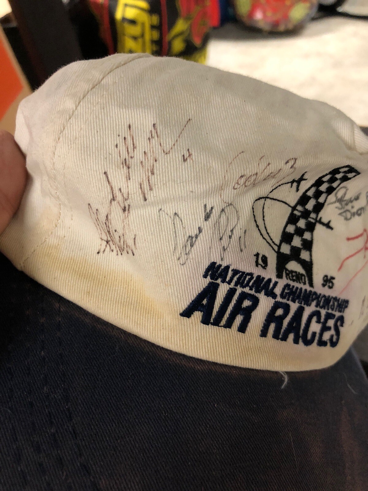 1995 National Championship Air Races Signed Hat 11 Si… - Gem