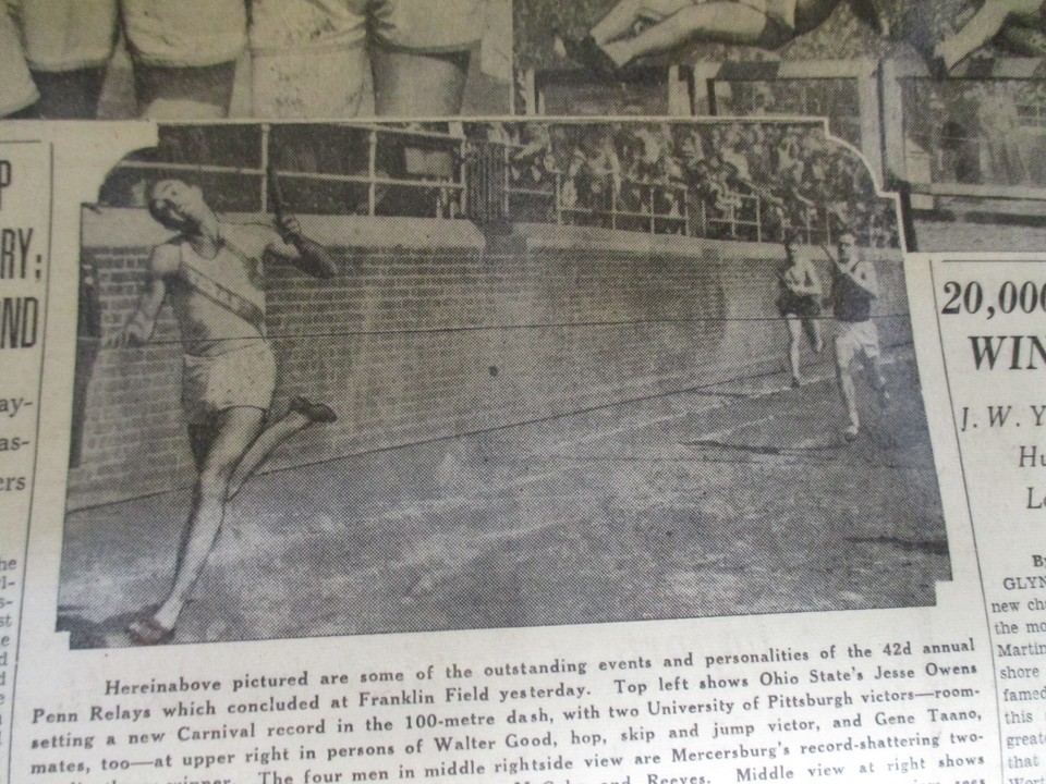 Vintage Philadelphia Inquirer Newspaper, 4/26/1936, Penn Relays Jesse ...