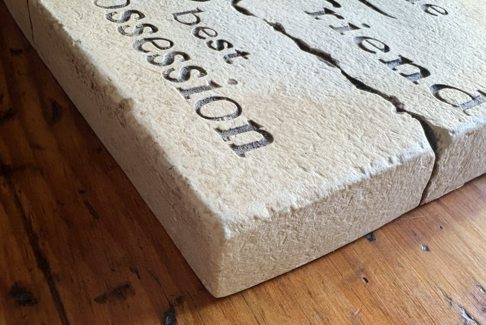 Plaque Sign, 7 1/2" Sq. "A True Friend is the Best Possession", Plaster ...