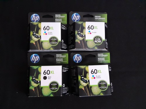 Genuine Hp 60 Black And 3 Multi Color Cartridges All Expired Use By ...
