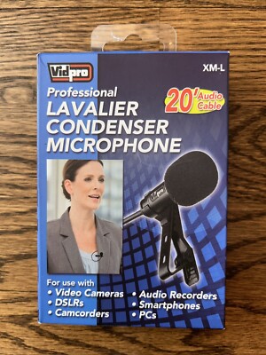 Vidpro XM-L Lavalier Microphone for DSLRs, Camcorders & Video Cameras ...