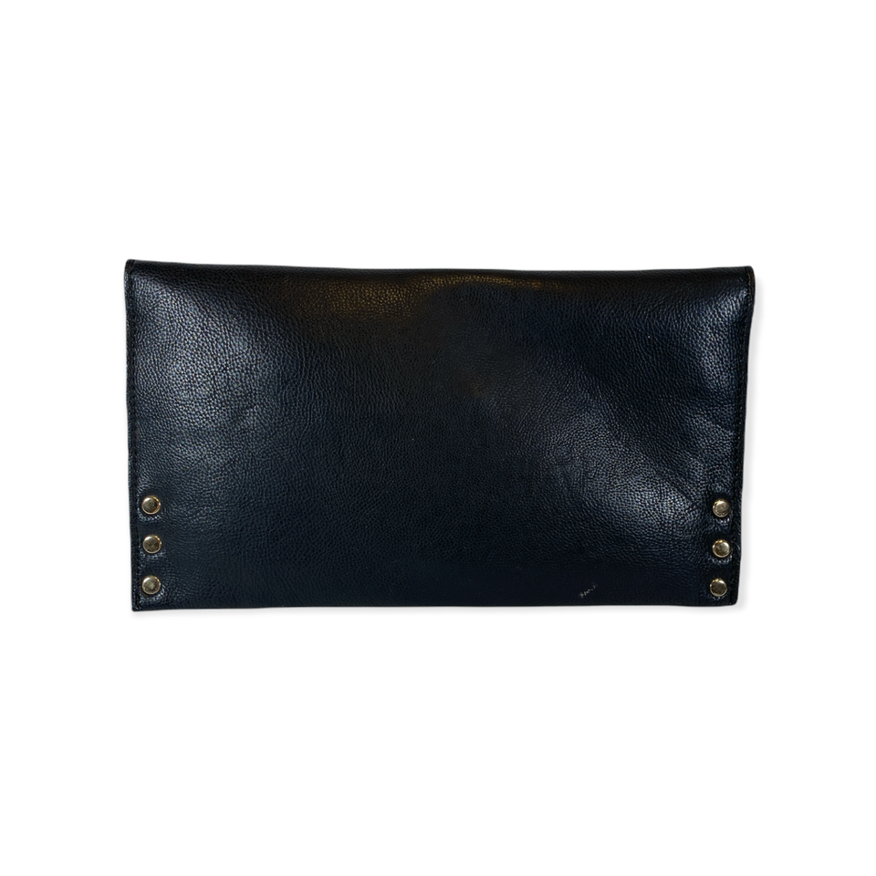 MMS Design Studio Gold Studded Black Faux Leather Purse / Clutch | eBay