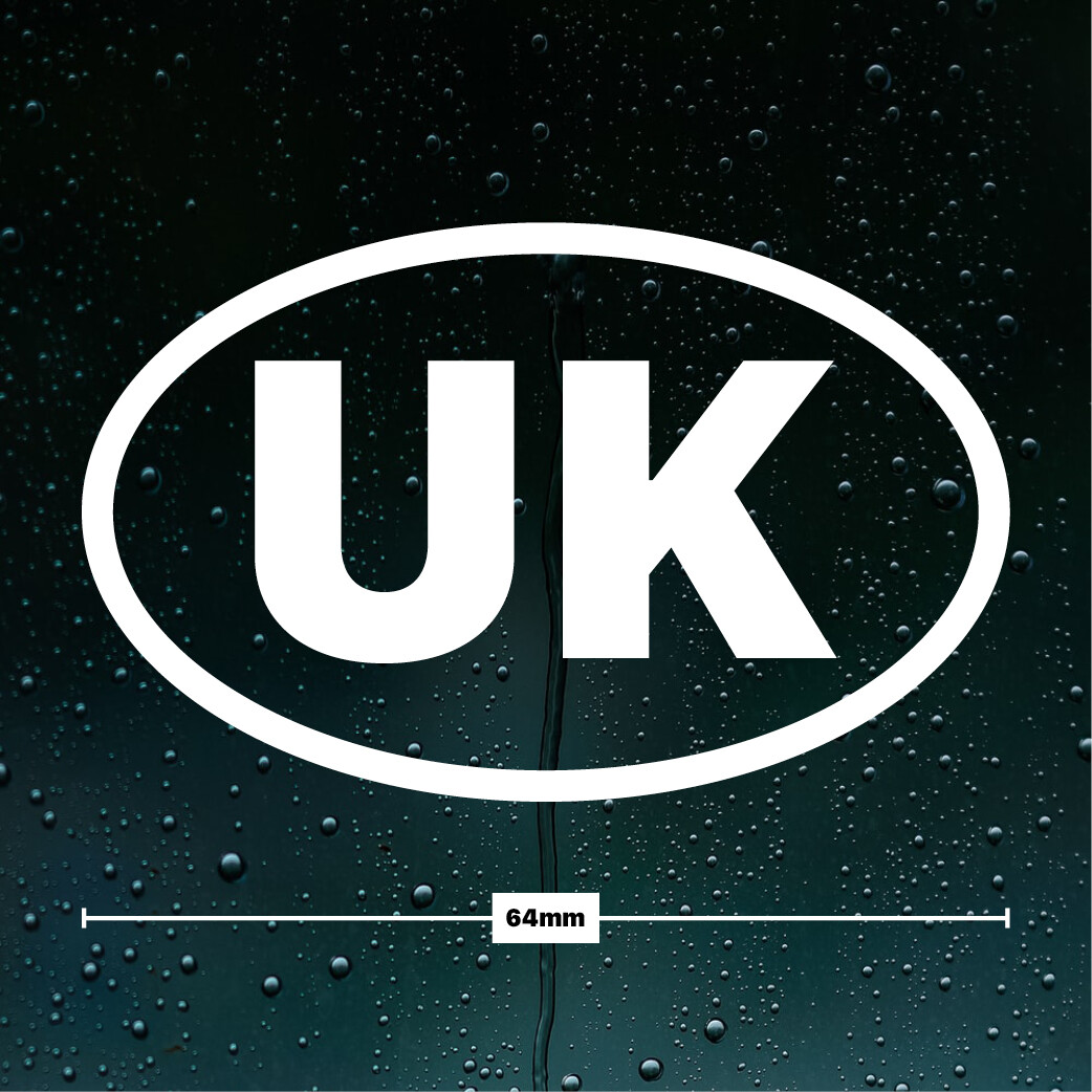 4 x Small UK Car Stickers - Black OR White Oval Self-Adhesive New Vinyl ...
