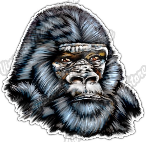 Gorilla Ape Monkey Wildlife Animal Baboon Car Bumper Vinyl Sticker ...