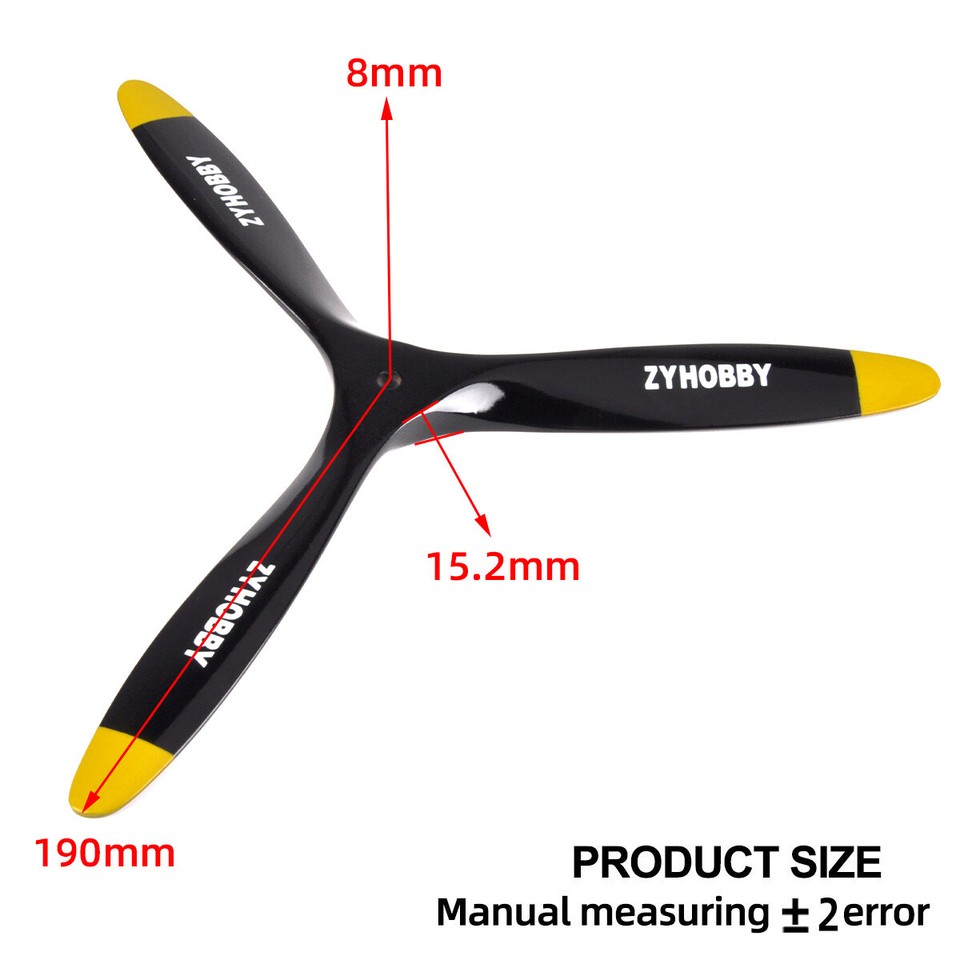 3 Blade 14/15/16/17/18/20/21 inch Black +Yellow Propeller CW Beech ...