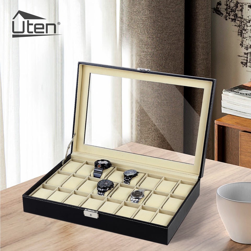 6/10/12Slots Watch Box Organizer Watch Jewelry Holder Stand Display ...