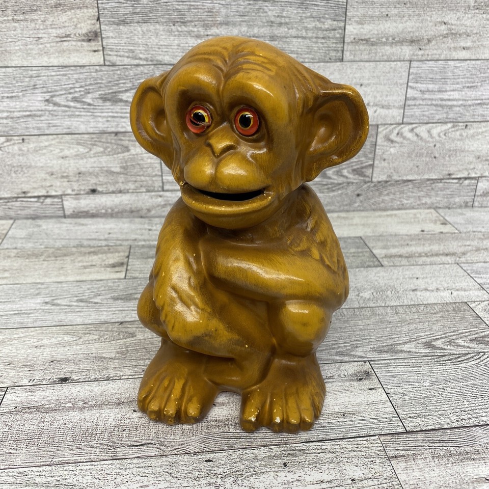Vintage Haeger Monkey Coin Bank w/stopper | eBay