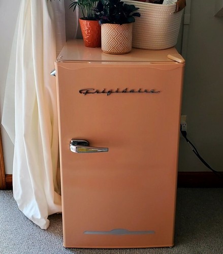 Mini Fridge Freezer Retro Pink Peach Sun Room Basement Compact ...