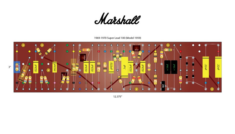1969 Marshall JMP-100 Super Lead Hand Wired Main Board | eBay