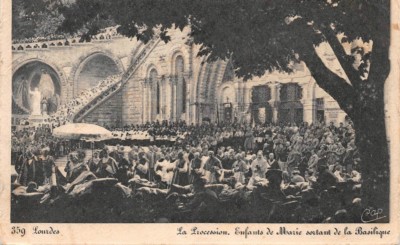 Lourdes The Procession Children of Mary Exiting the Basilica | eBay UK