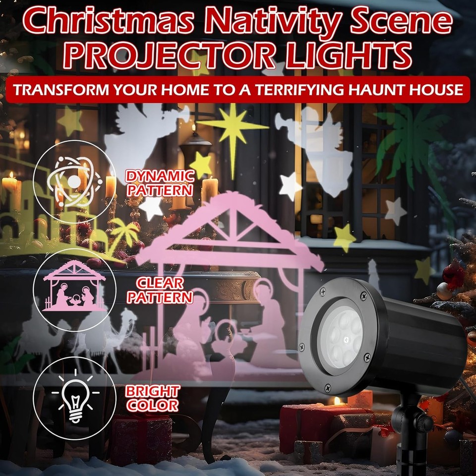 Nativity Scene Projector Lights Outdoor Rotating Christmas | eBay
