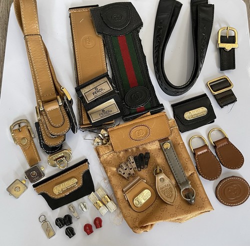Asstd Lot Vtg Gucci Fendi Junk Bag Replacement Parts Logos Hardware ...