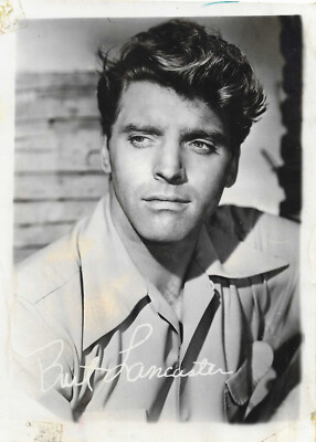 Burt Lancaster, 5” x 7” vintage photo, “signed / autographed” Black ...