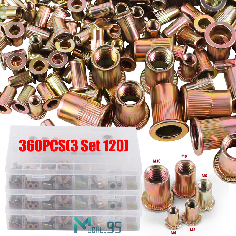 120/240/600 Rivet Nut Kit Rivnut Assort Nut Setter Thread Nutsert ...