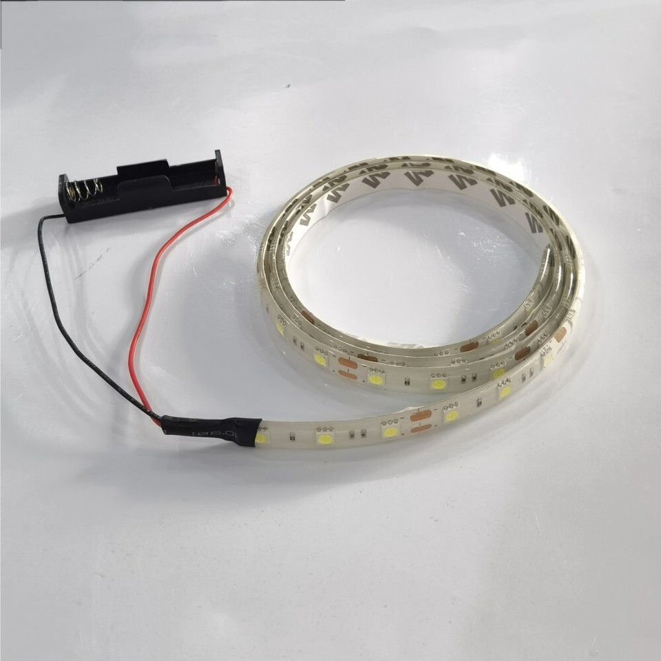 Battery Powered LED Strip 5050 SMD 3-30 led White Waterproof Flexible ...