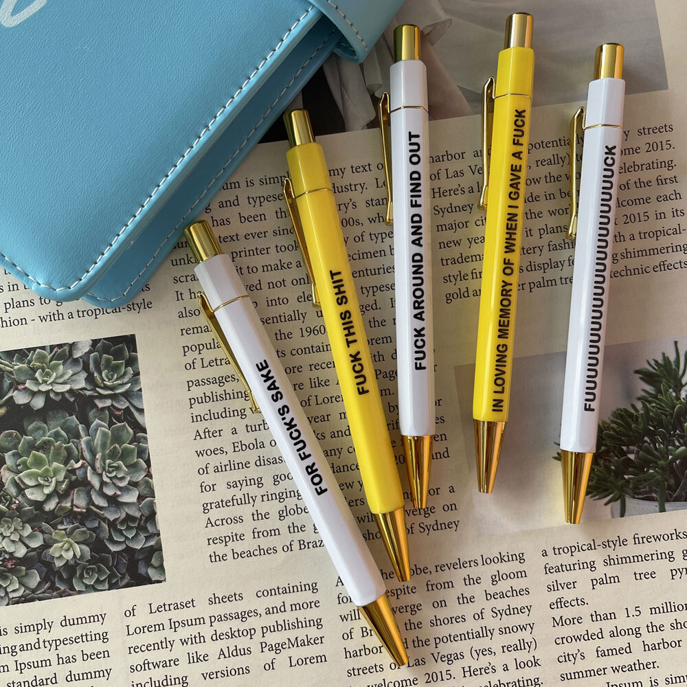 Motivational Badass Pen Set, Funny Pens Swear Word Daily Pen Set QT ...