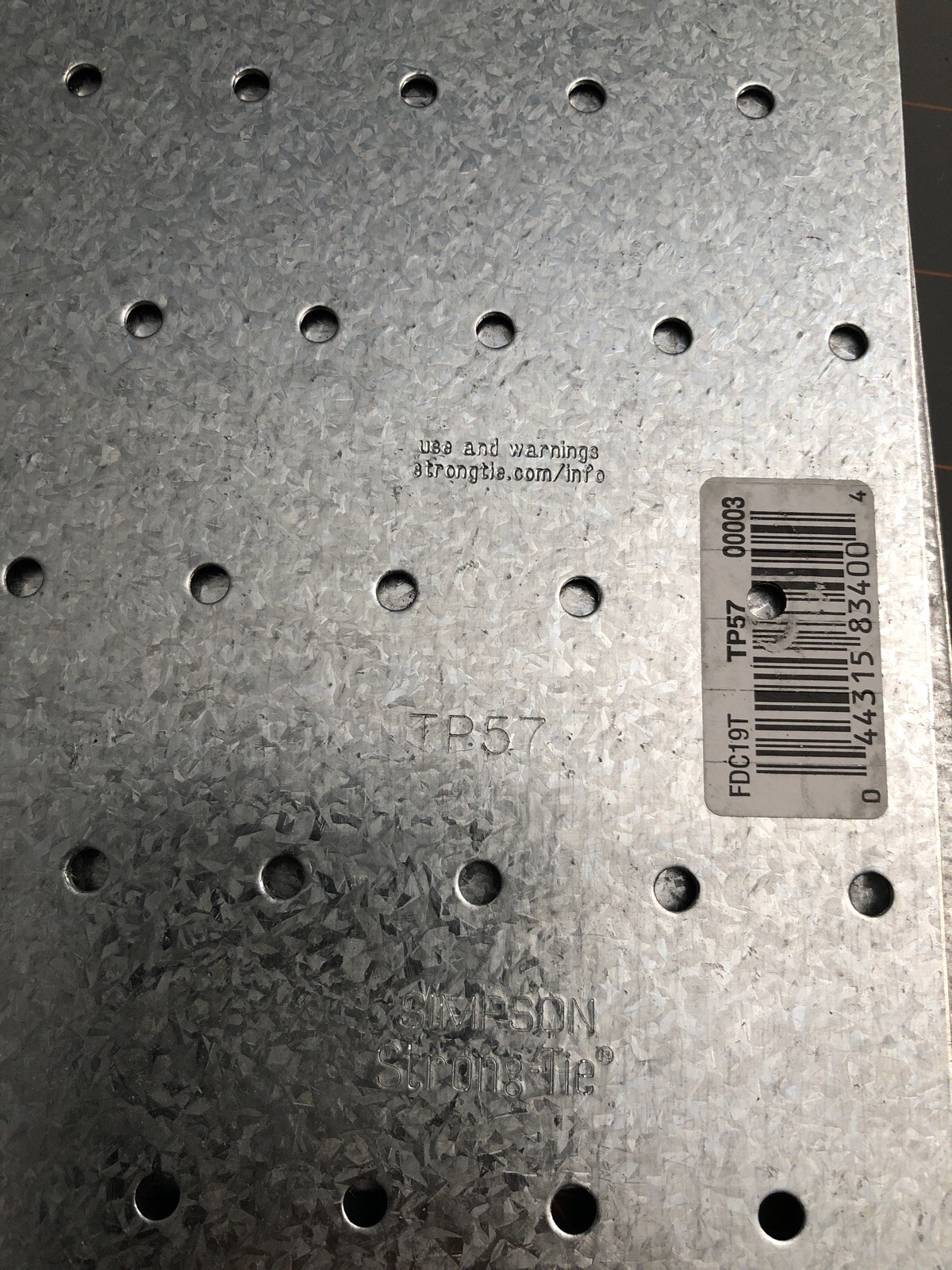 40X Simpson Strong-Tie 5-3/4 in. W. x 7 in. L. 20 Gauge Tie Plate TP57 ...