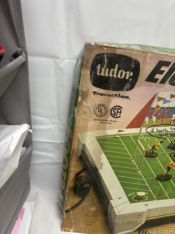 WORKS! Vintage Tudor Electric Football Game #500 w/ Box & Players NEAR ...