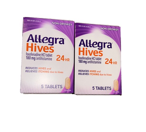 Allegra Hives, Fexofenadine, Hcl Tablets, 24 Hour, 180 Mg AntiHistamine ...